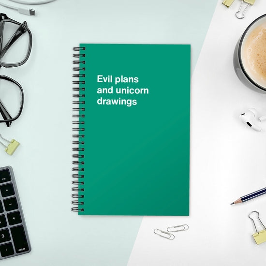 Evil plans and unicorn drawings | WTF Notebooks®